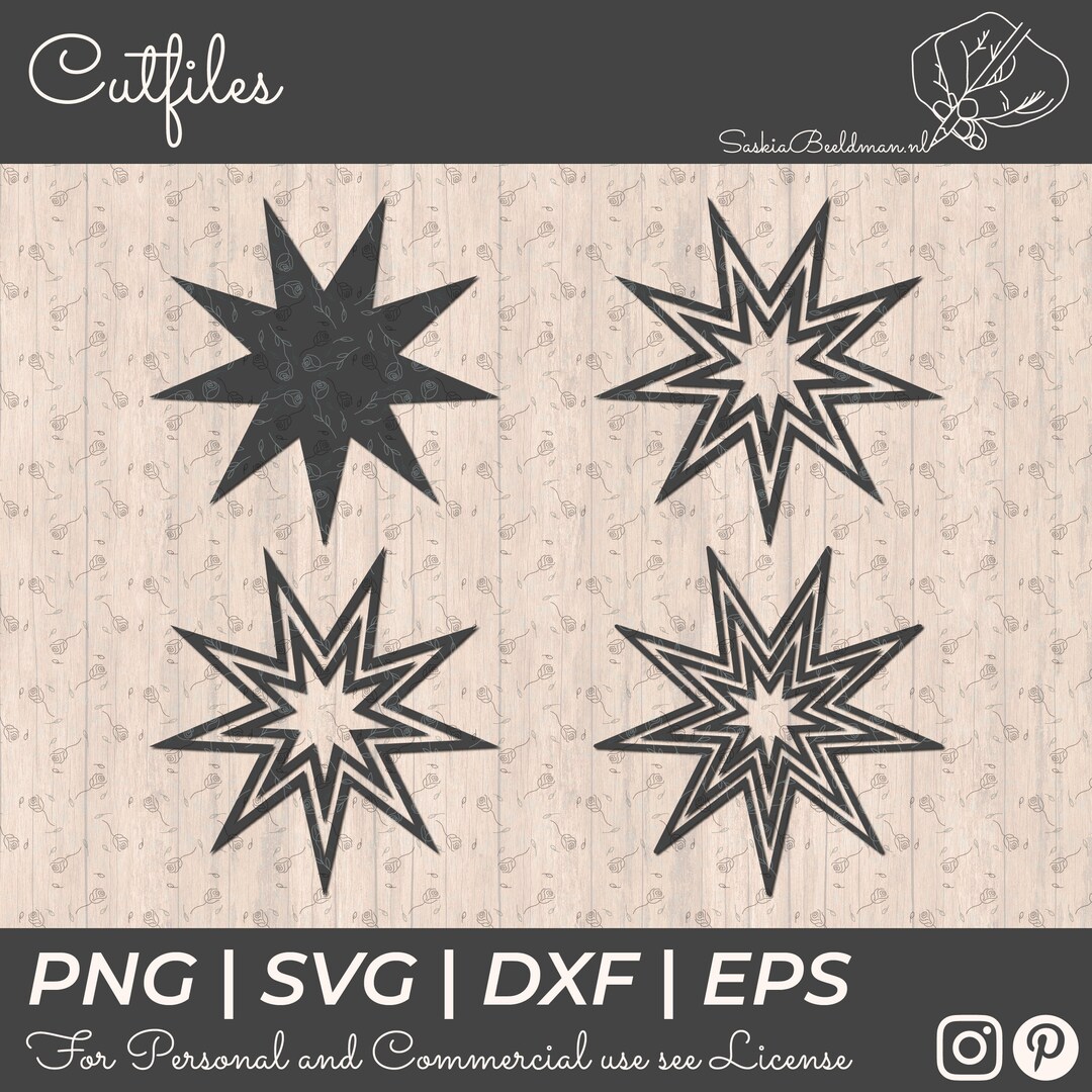 Stars SVG Cutfile, Stars SVG File, Christmas Stars, Stars Digital ...