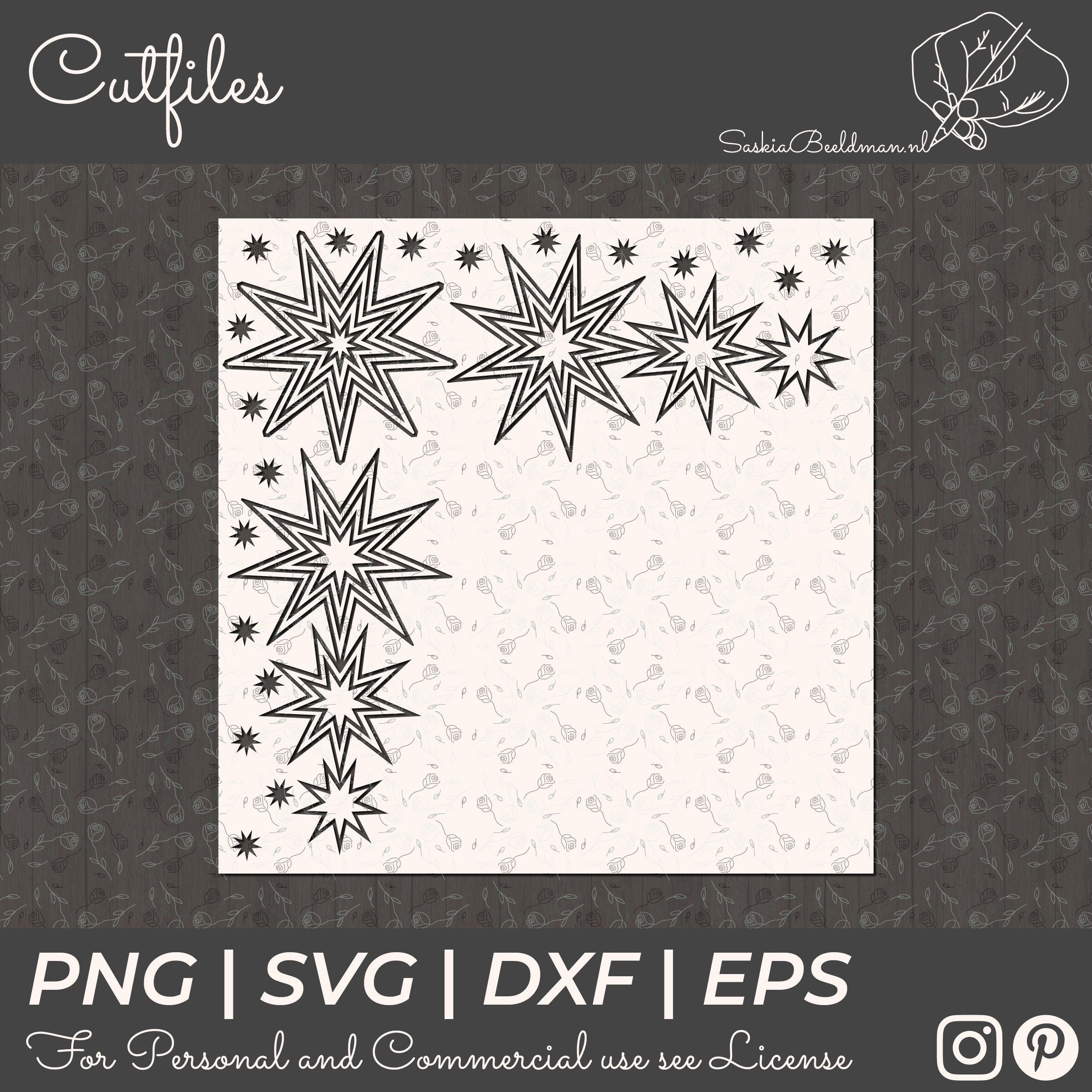 Corner Stars SVG Cut File, Corner Stars SVG File, Christmas Corner ...