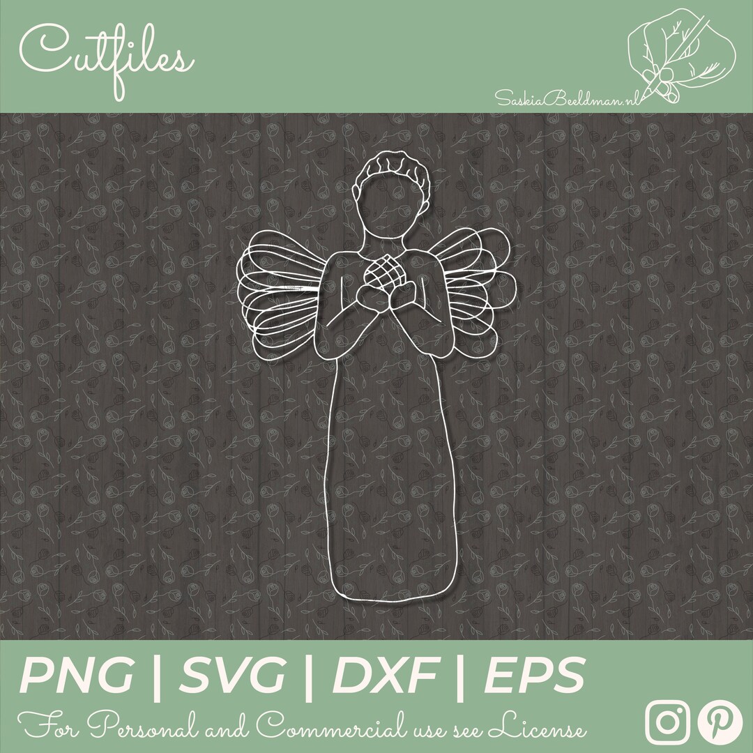 Lovely Male Christmas Angel SVG File Cricut Silhouette for Crafters ...