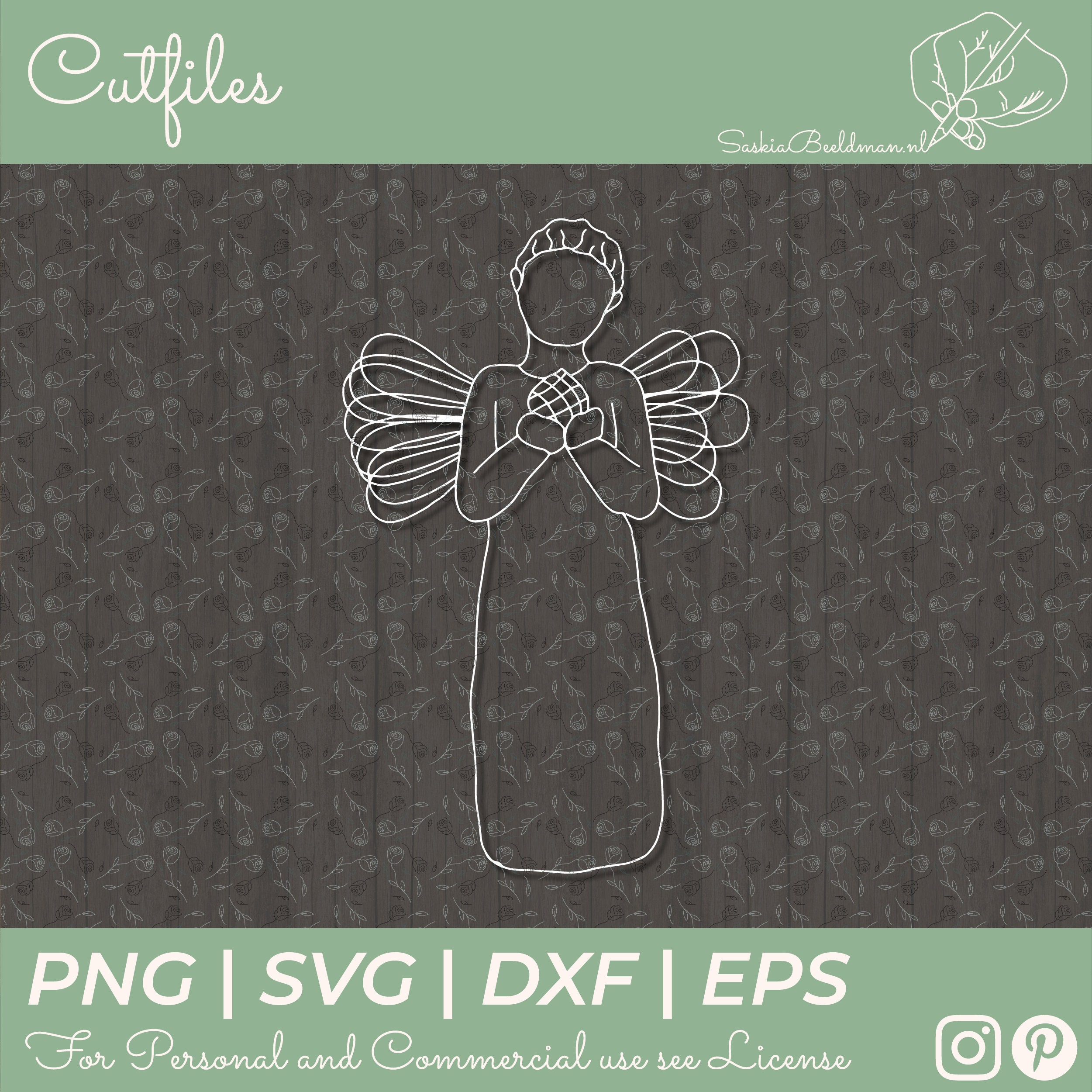 Lovely Male Christmas Angel SVG File Cricut Silhouette for - Etsy UK
