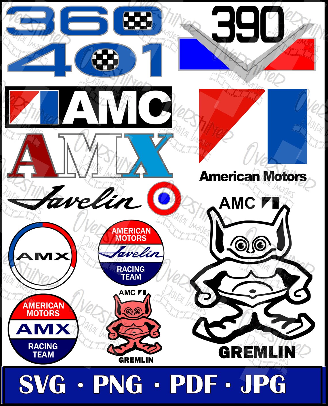 AMC American Motor Company Logos SVG AMC Javeilin svg amx | Etsy
