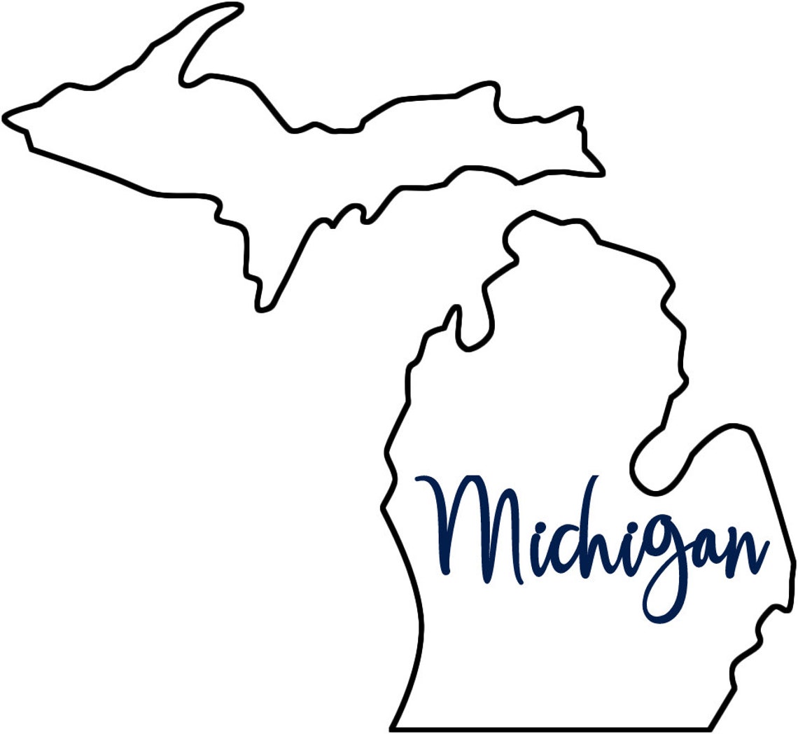 Michigan State Map SVG Michigan Map SVG Cricut Cut Files | Etsy