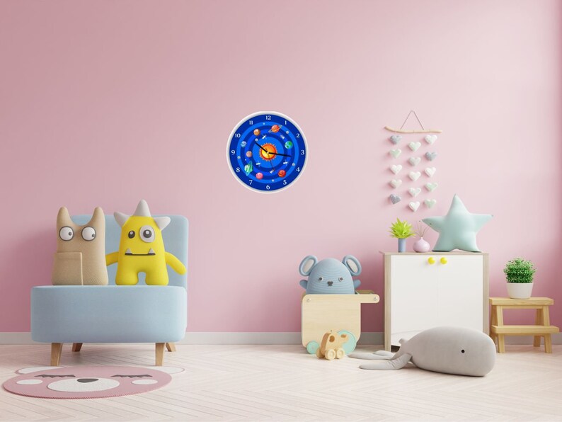 Solar System Wall Clock Planet COSMOS - Etsy