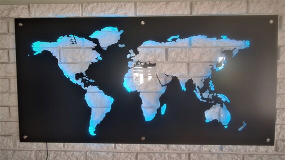 RGB LED Illuminated Map Gift | Etsy