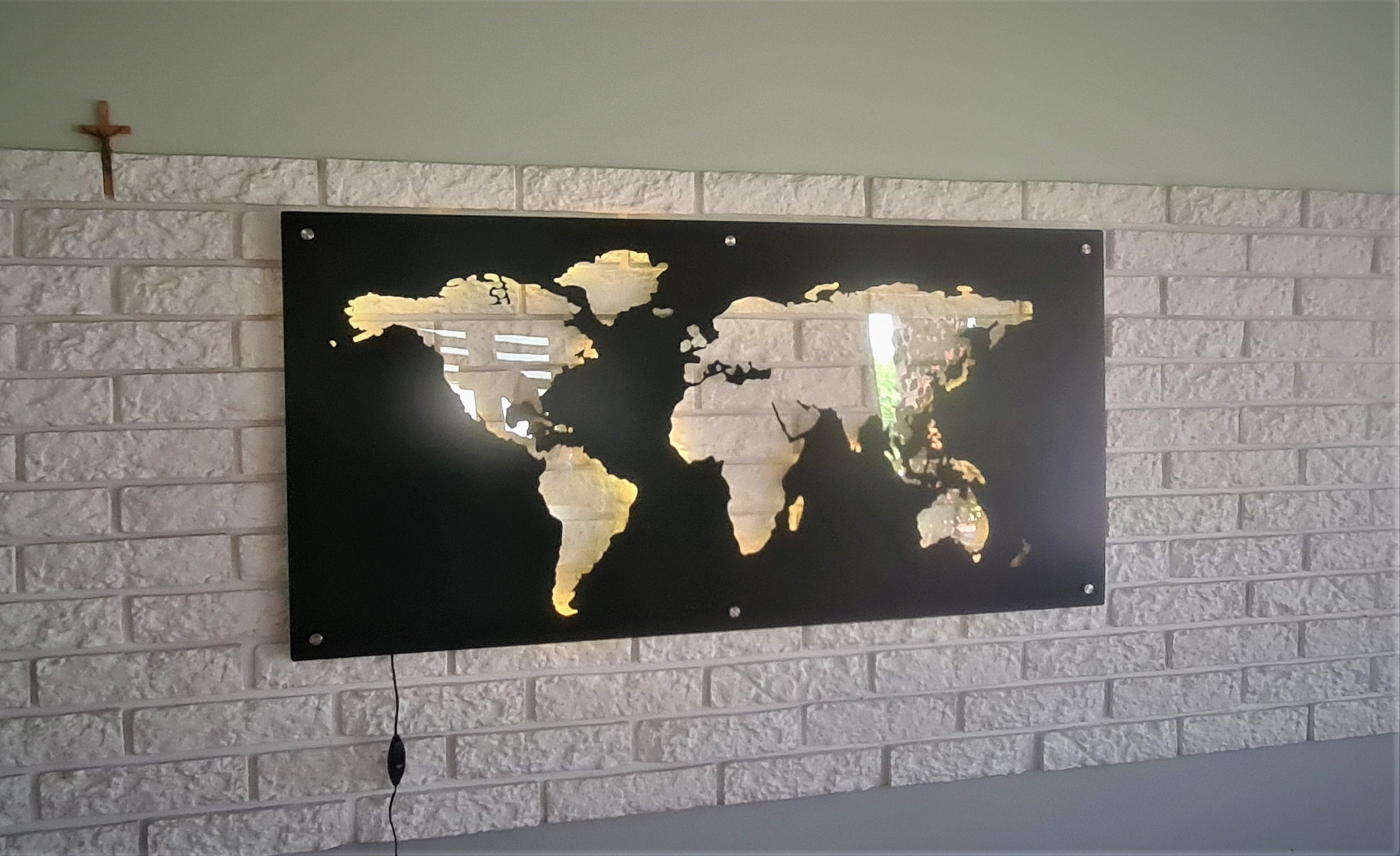 RGB LED Illuminated Map Gift - Etsy