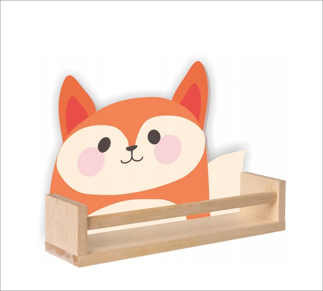 Scandinavian Style Fox Wooden Shelf - Etsy