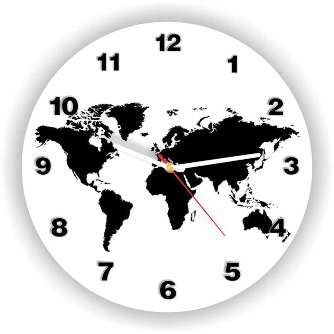 Wall Clock World Map Traveler's Globe - Etsy