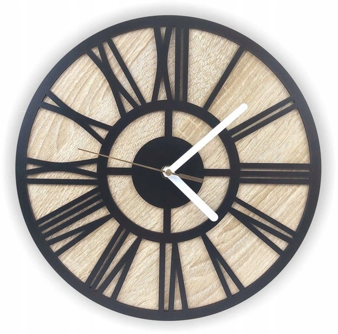 Horloge VINTAGE avec chiffres romains ROMAN OAK LOFT - Etsy France