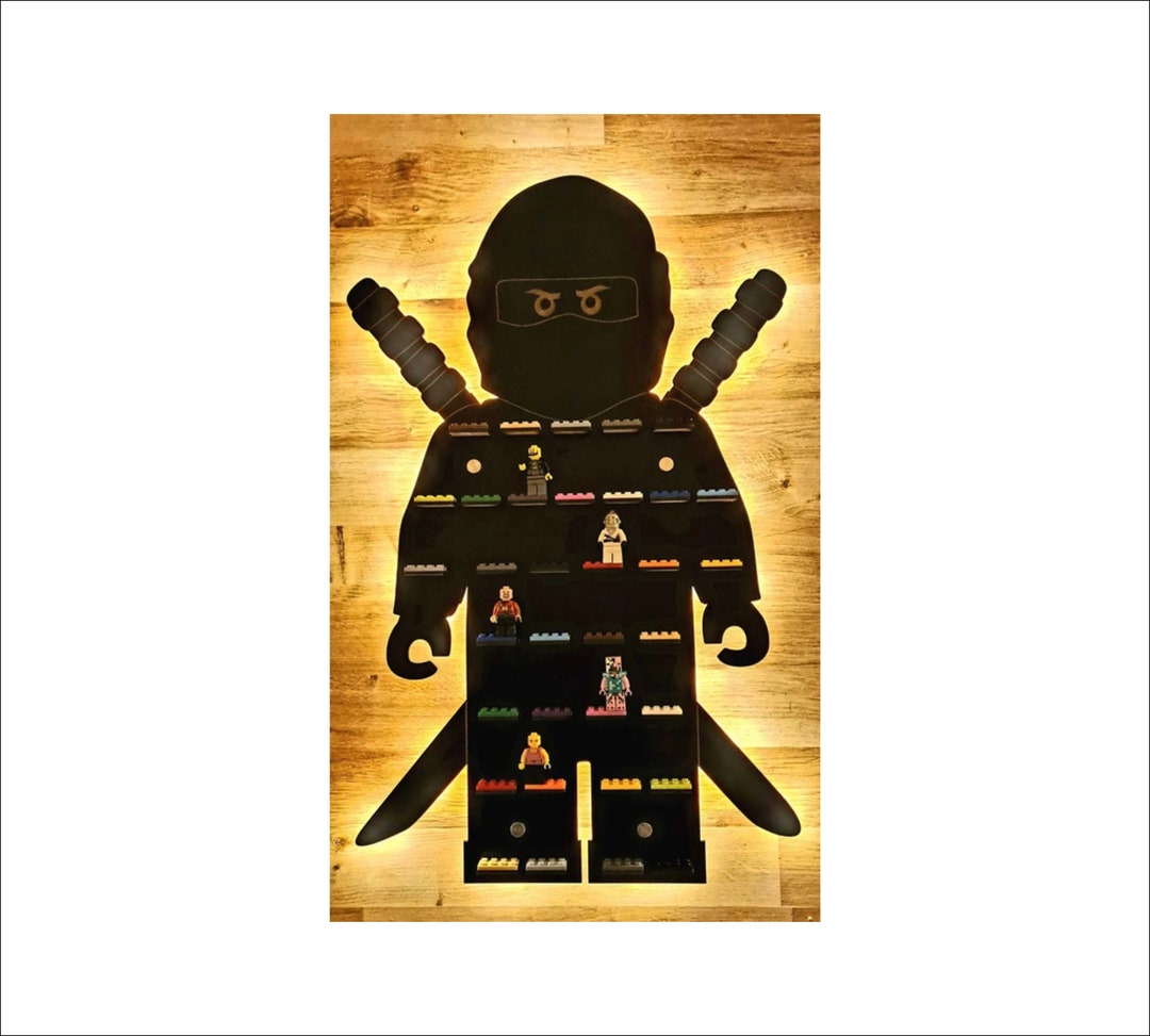 NINJA LED Shelf for People, Backlit Rack for Bricks, Battery-operated ...