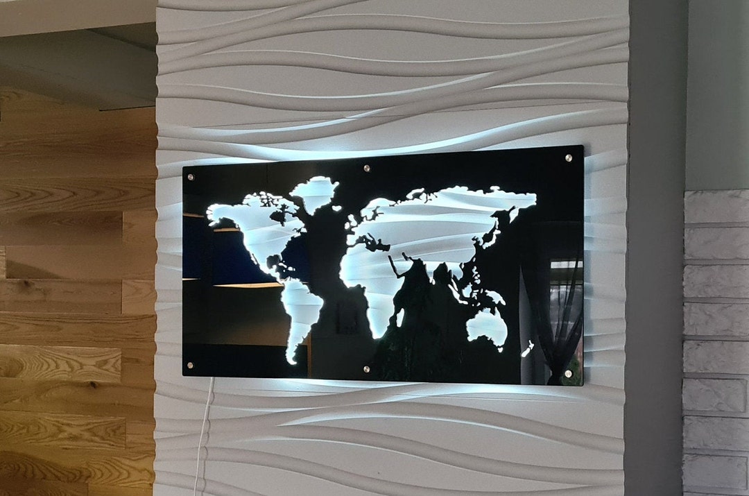 Illuminated 3D World Map LED Gift Idea - Etsy