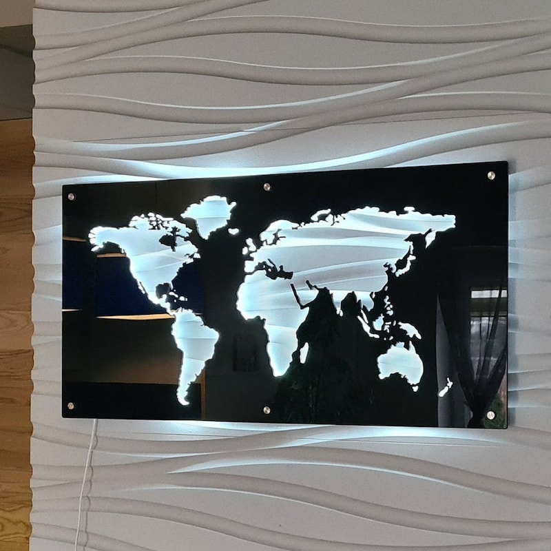 Led World Map - Etsy