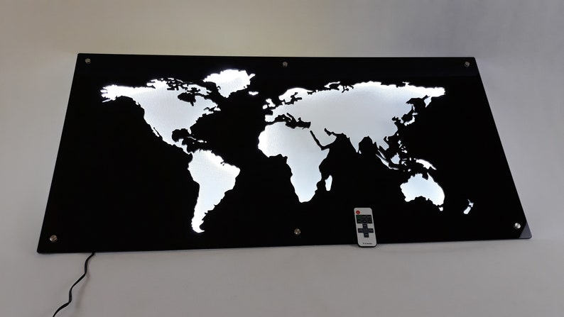 Illuminated 3D World Map LED Gift Idea - Etsy