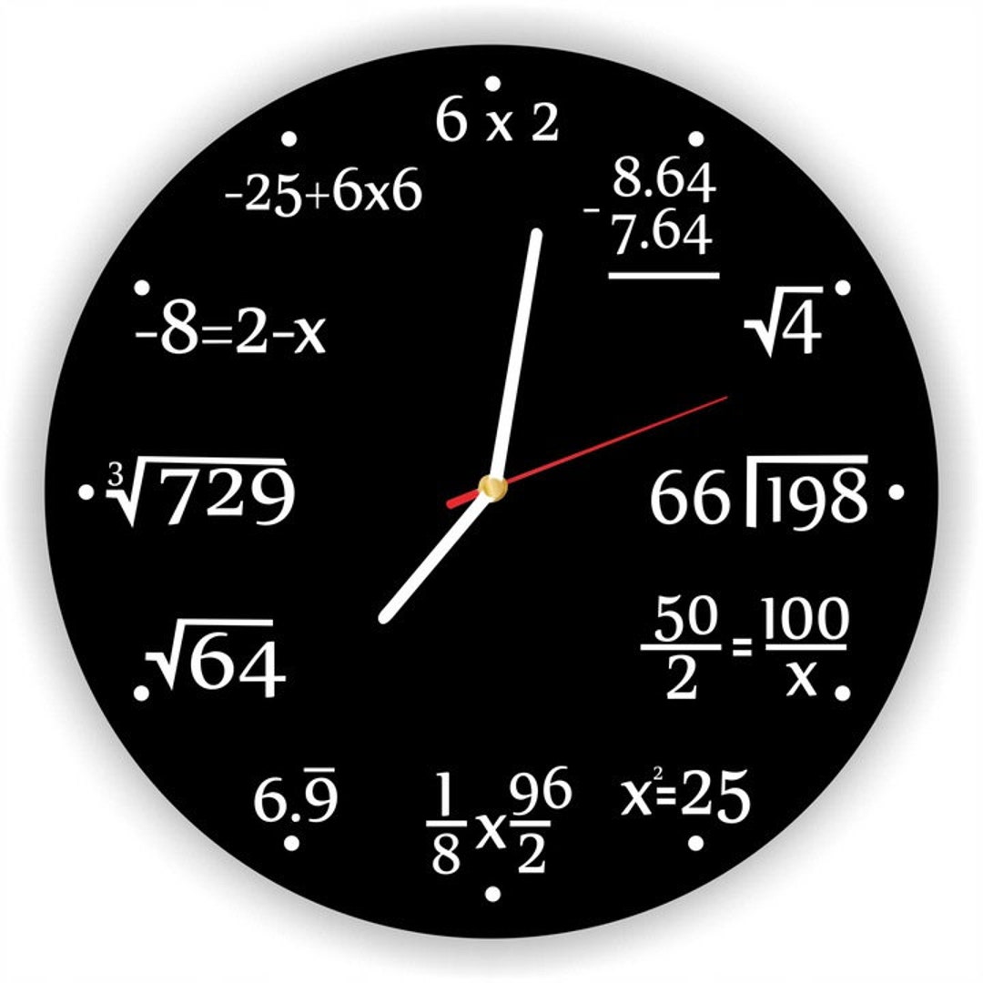 Math Clock Math Gift Teacher - Etsy