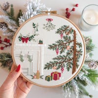 Snowy Street Lamp Embroidery Pattern - Cozy Hand Embroidery PDF, Winter ...