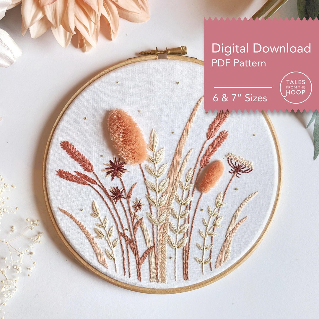 Wildflower Meadow Embroidery Pattern Floral Summer Meadow - Etsy