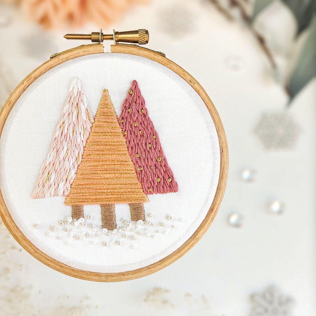 Christmas Tree Embroidery Kit: Boho Holiday DIY Craft, 4" Hoop - Etsy