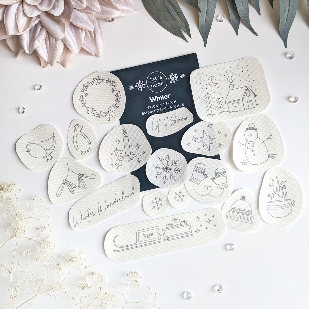 Winter • Stick & Stitch Embroidery Transfer Patches • Water Soluble ...