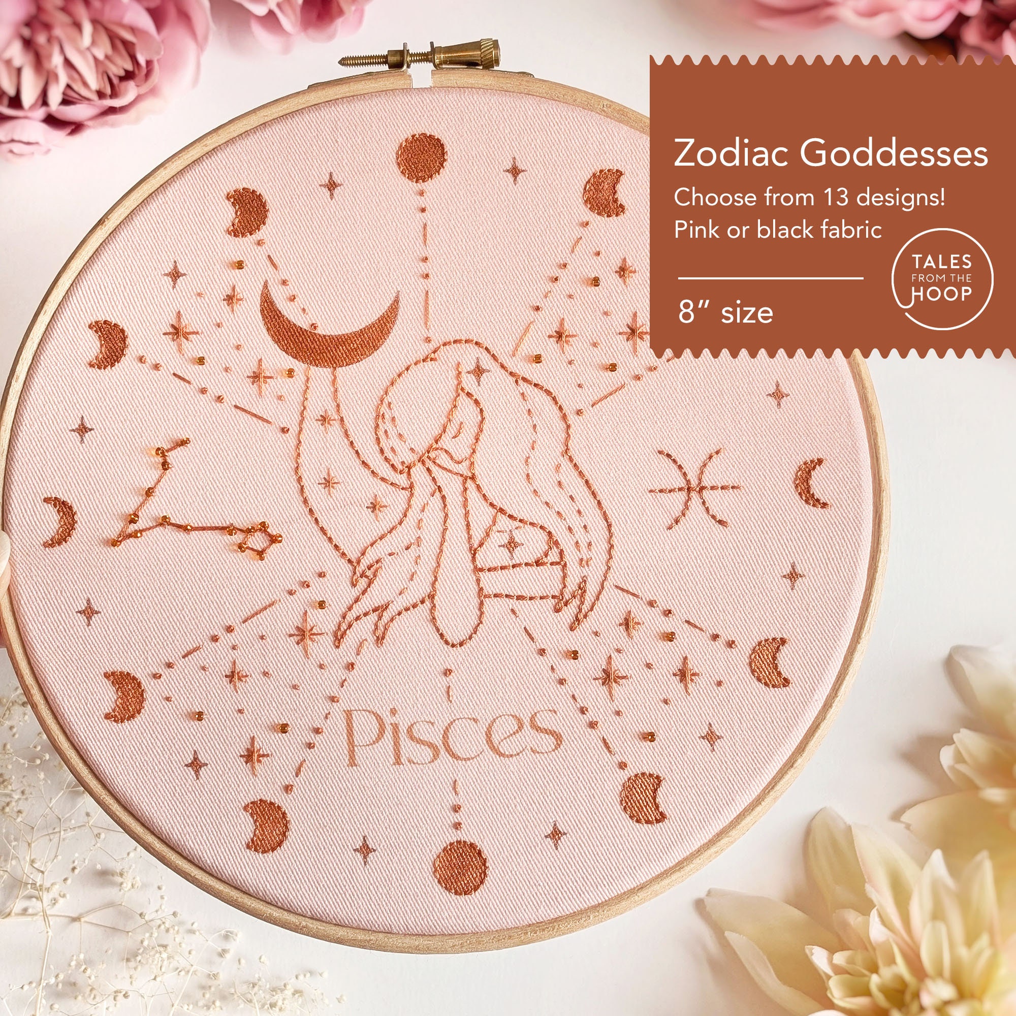 Zodiac Goddess Embroidery Kit: Astrology Star Sign, 8" Hoop - Etsy