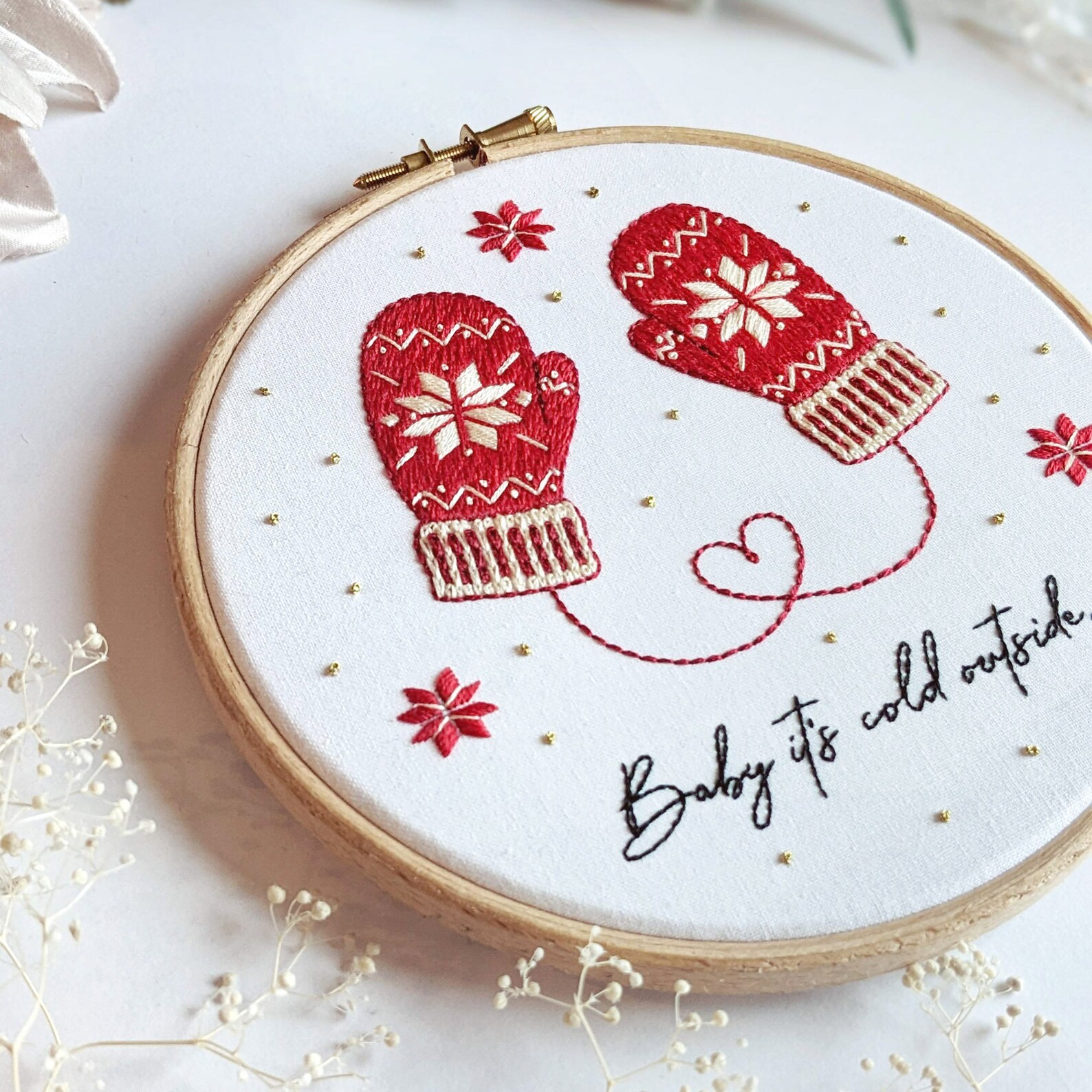 Cosy Mittens Embroidery Pattern Digital PDF Download Autumn, Winter ...