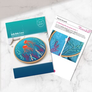 Jellyfish Cove Embroidery Pattern • Digital PDF Download • 6 & 7" Size ...