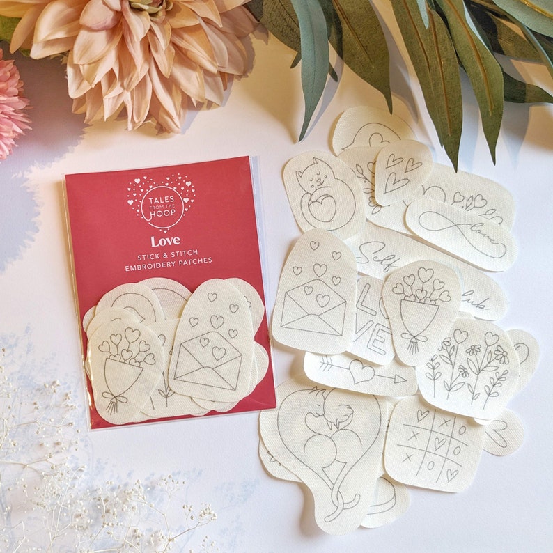 Love Stick & Stitch Embroidery Patches: Valentine's Day DIY Clothing - Etsy