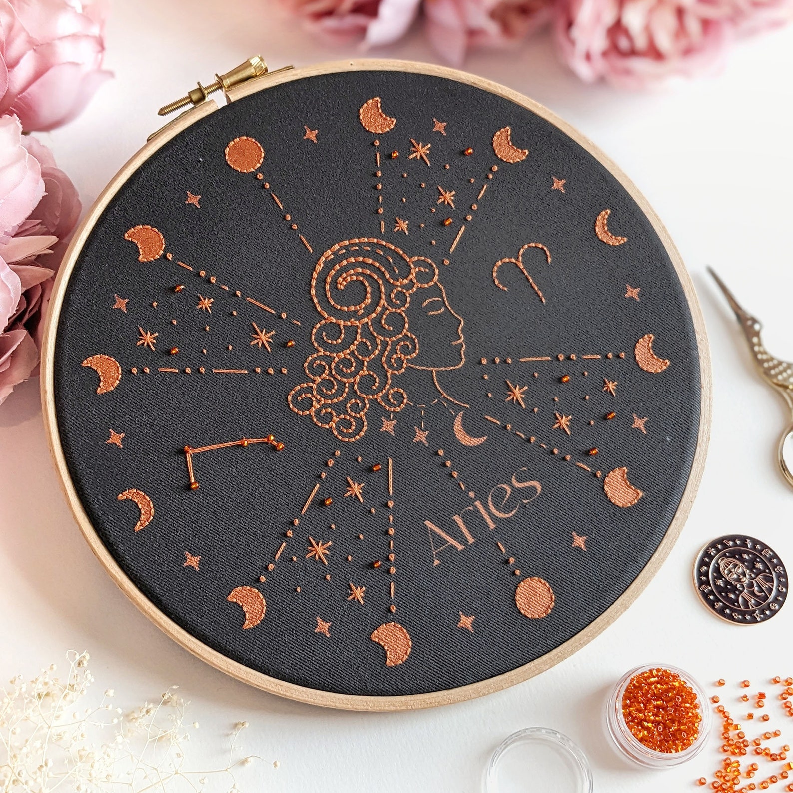 Zodiac Goddess Embroidery Kit: Astrology Star Sign, 8" Hoop - Etsy