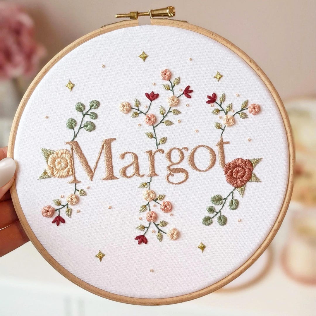 Personalized Boho Floral Name Embroidery Hoop: Boho Decor Gift - Etsy