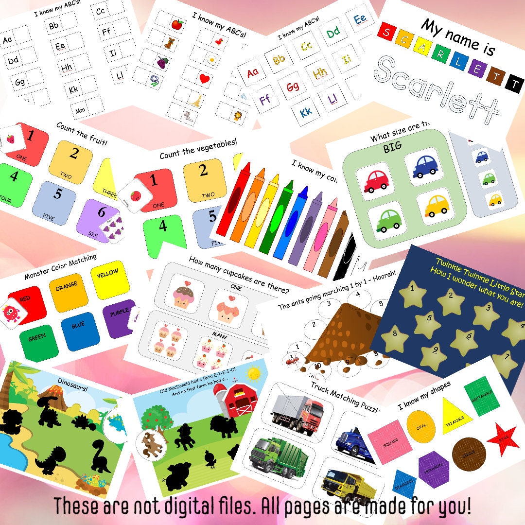Custom Busy Book Made for You Choose the Pages You Want Abcs - Etsy