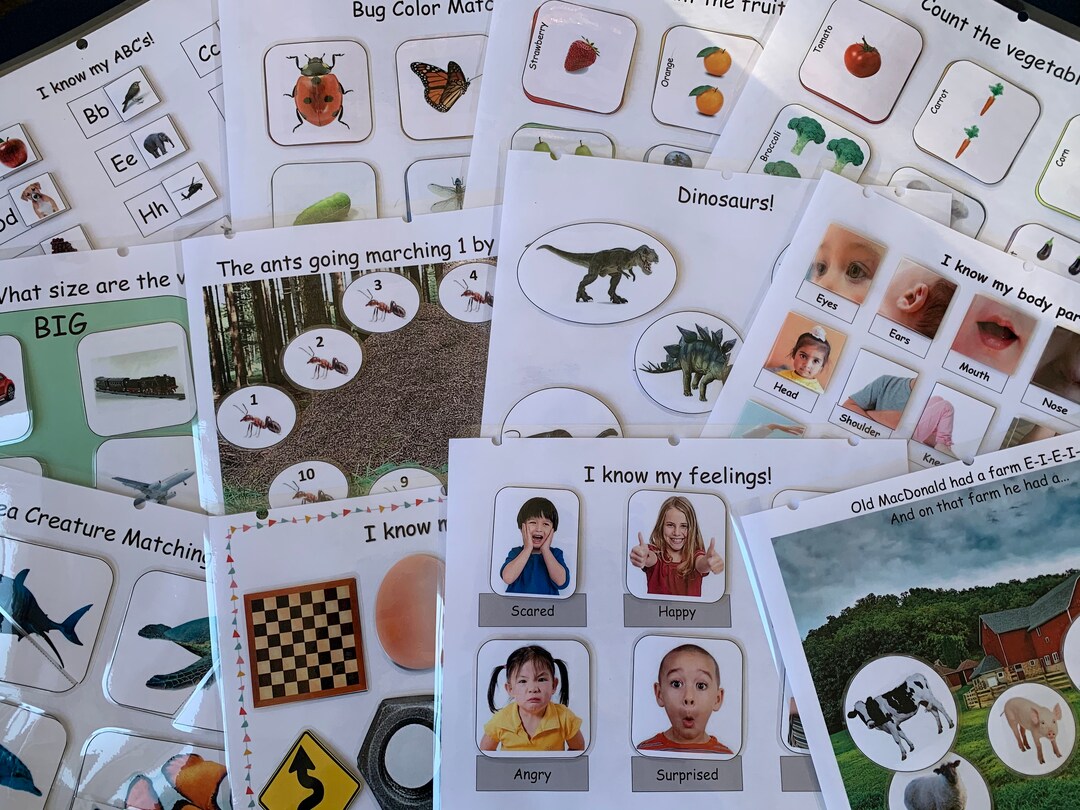 Busy Book Abcs Numbers Shapes Sizes Matching Colors Emotions - Etsy