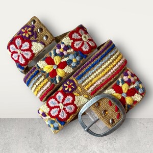 Embroidered Belt, Peruvian Belt, Wool Belt, Flower Belt, Bohemian Belt ...