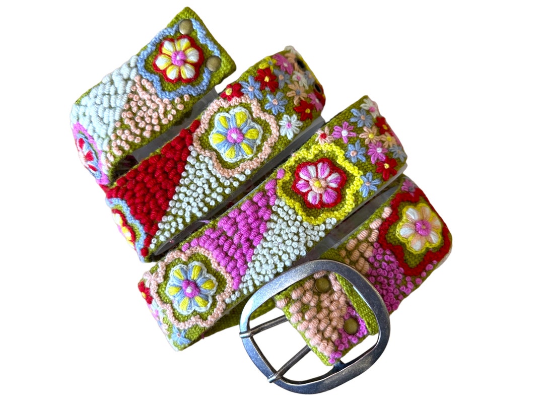 Embroidered Belt, Peruvian Embroidered Belt, Wool Belt, Flower Belt ...