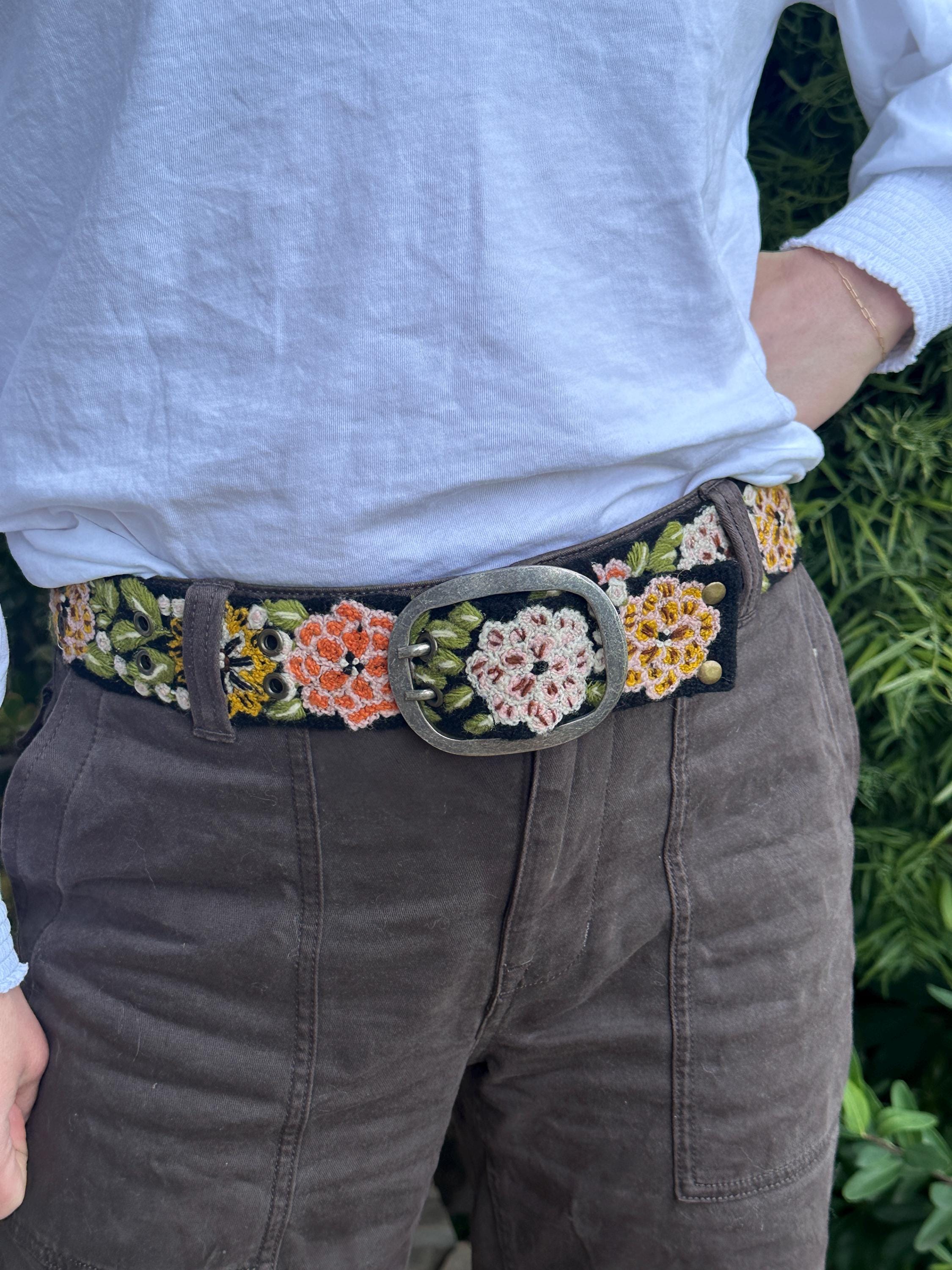 Embroidered Belt, Peruvian Embroidered Belt, Wool Belt, Flower Belt ...