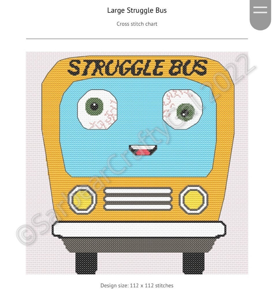 Large Struggle Bus Emote Cross Stitch Pattern | Etsy