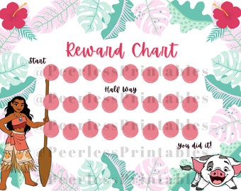 Moana Potty Chart Potty Training Chart Potty Reward Chart Potty Sticker ...