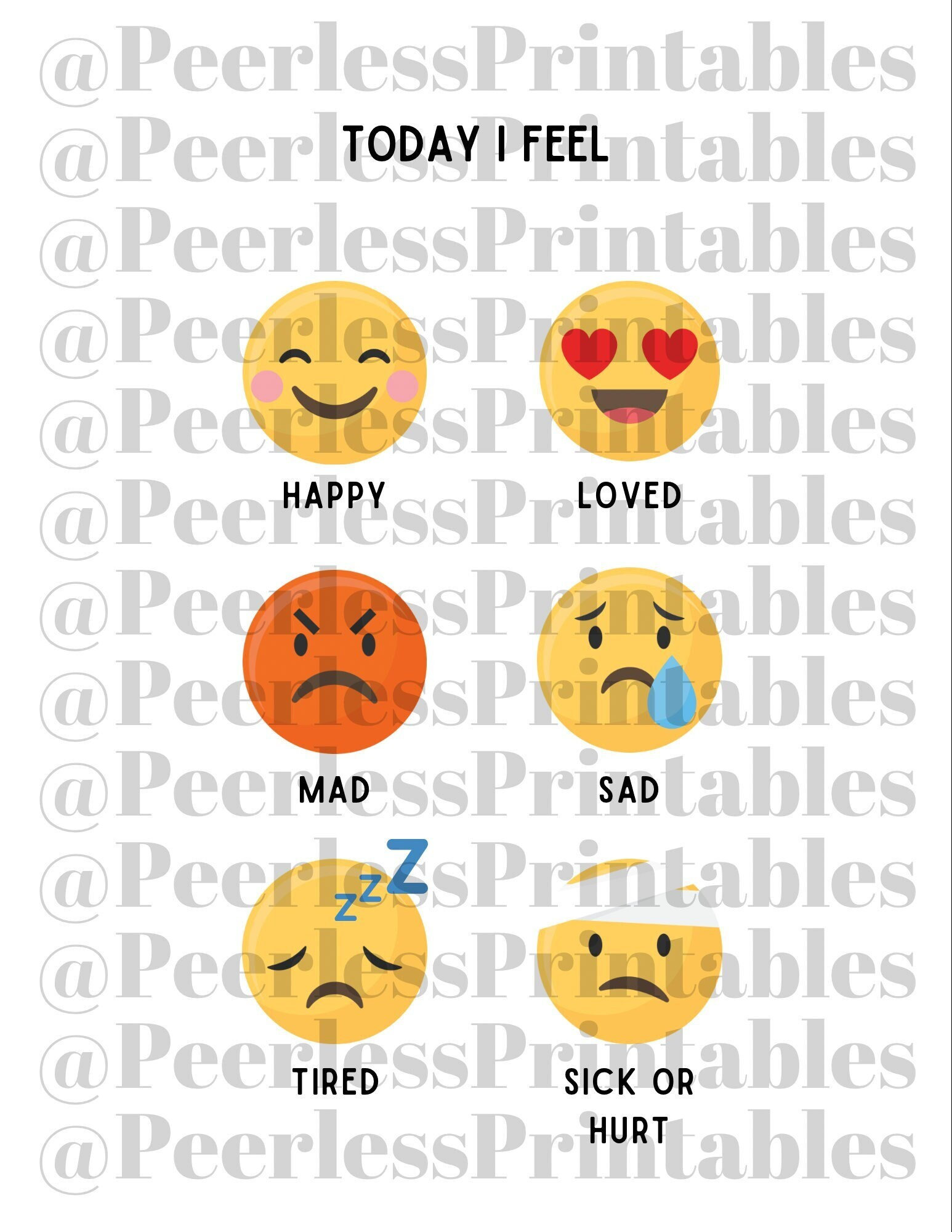 Free Printable Feelings Chart Instant Download Feelings List Feelings ... Free Printable Feelings Chart Instant Download Feelings List Feelings ...