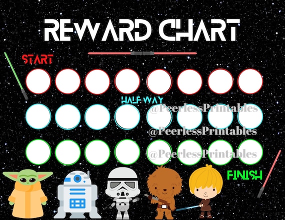 STAR WARS reward chart sticker chart chore chart kids chart | Etsy