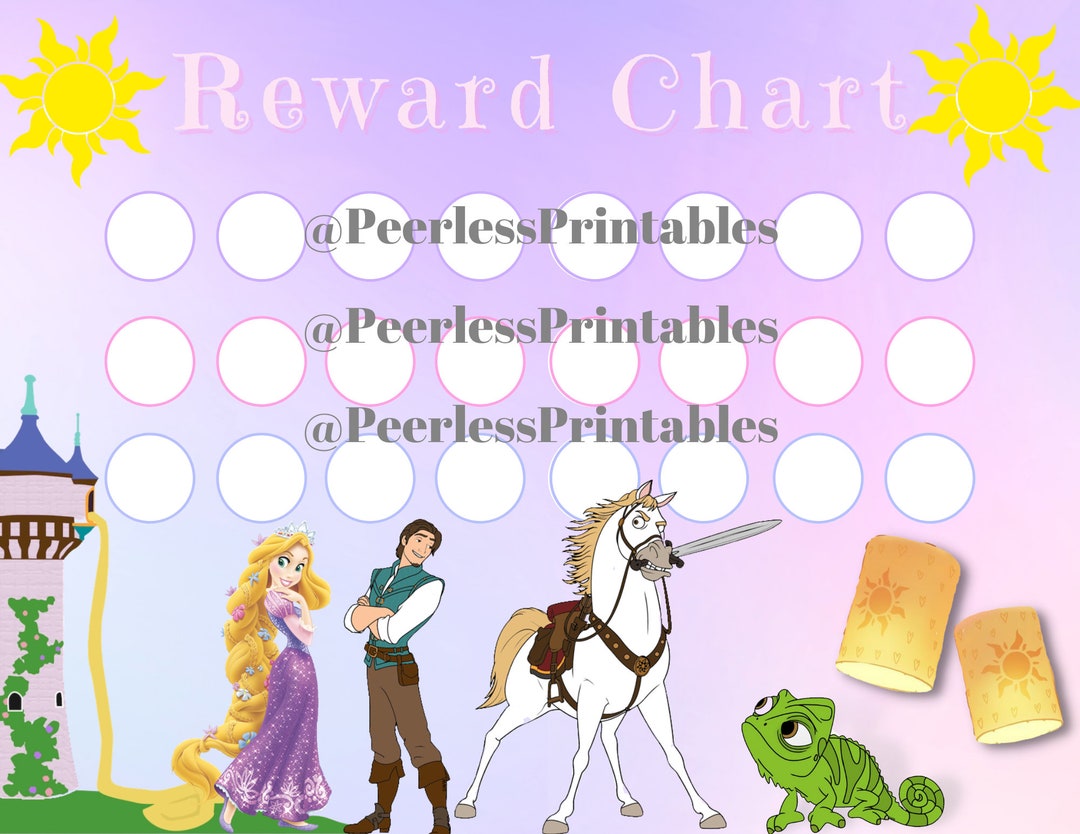 RAPUNZEL Sticker Chart, Reward Chart, Tangled Sticker Chart, Kids Chore ...