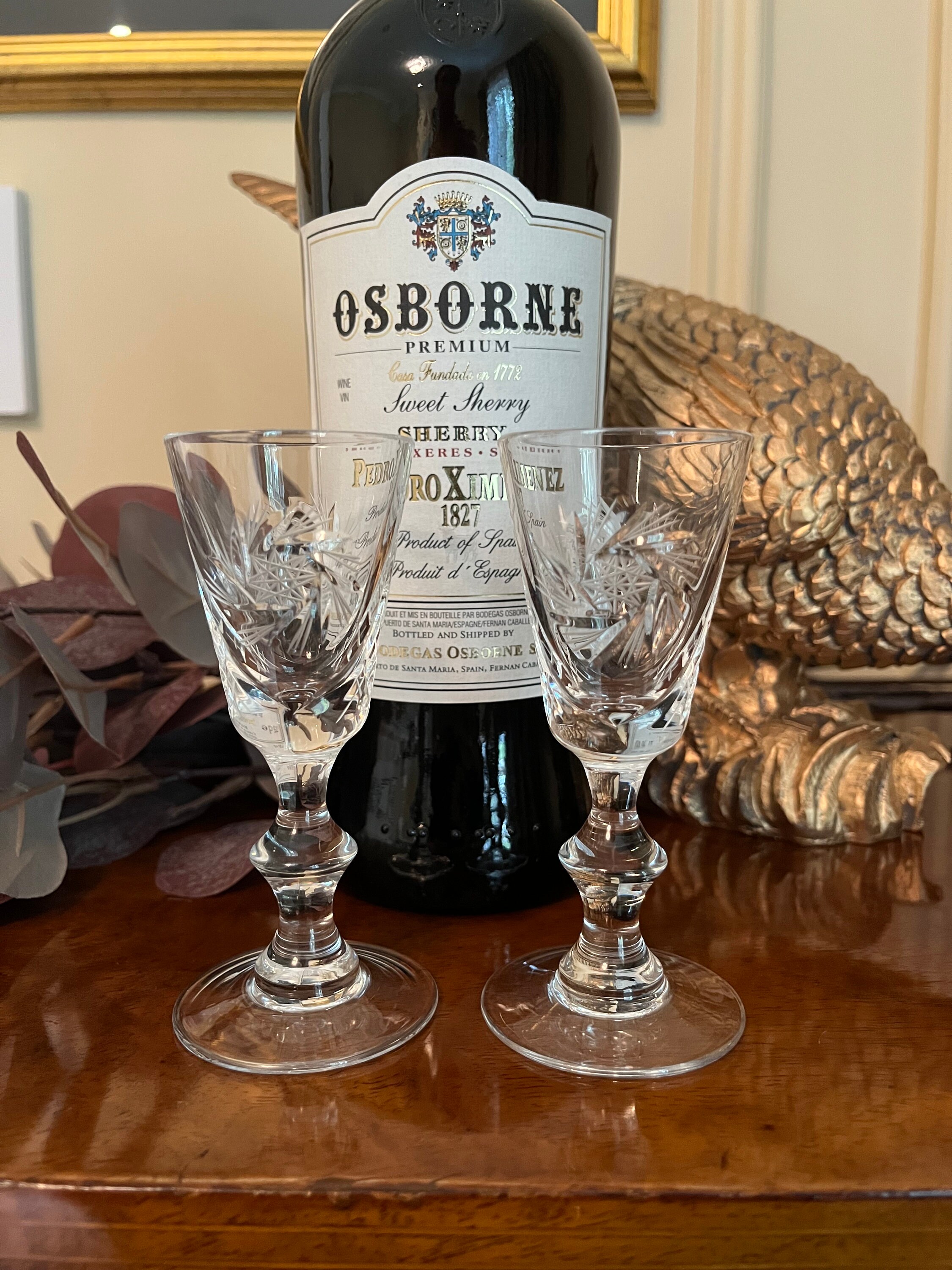 Vintage Set of 2 Crystal Csopak by Ajka Sherry/cordial/liqueur Glasses ...