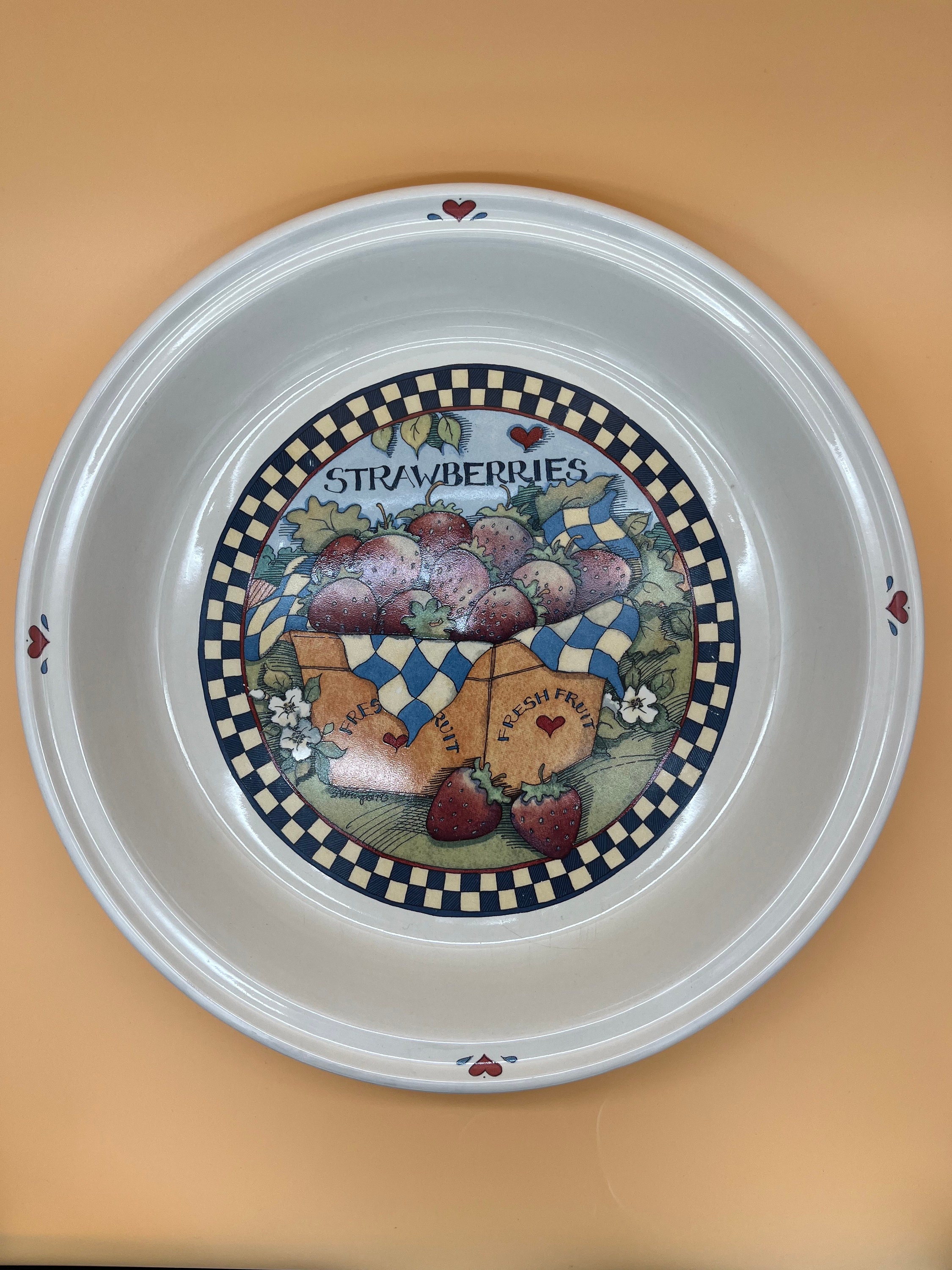 Vintage Susan Winget 10 Deep Dish strawberries Ceramic Pie Plate - Etsy
