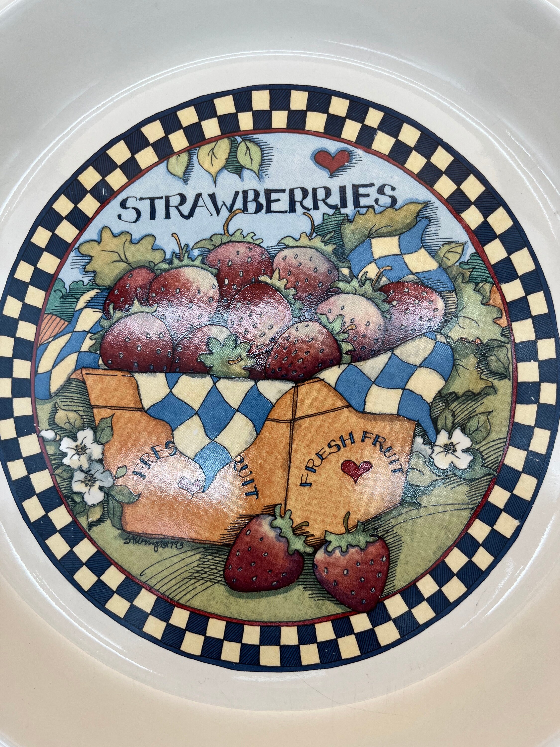 Vintage Susan Winget 10 Deep Dish strawberries Ceramic Pie Plate - Etsy