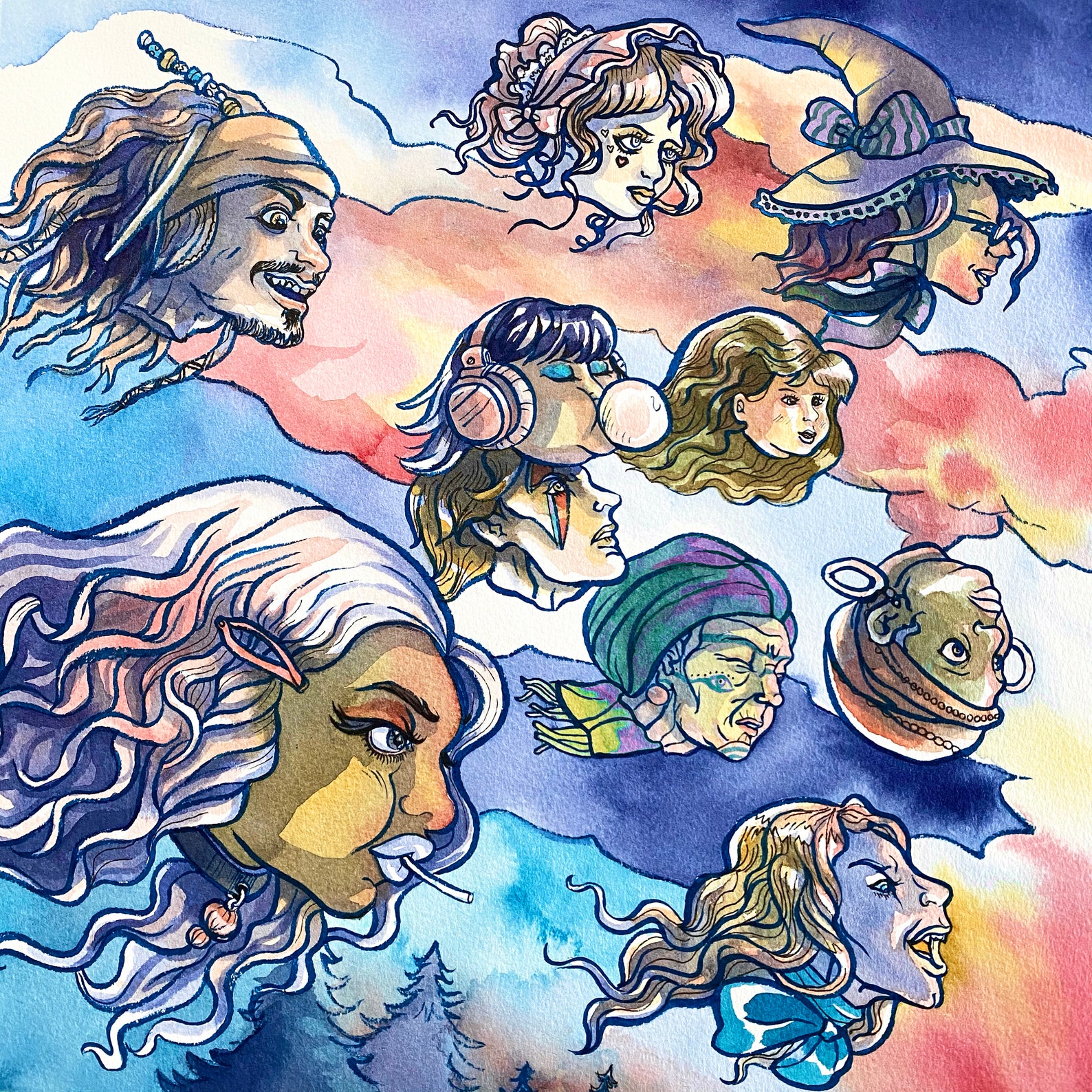 YOKAI - Nukekubi Cool Gang- Original Painting - Etsy