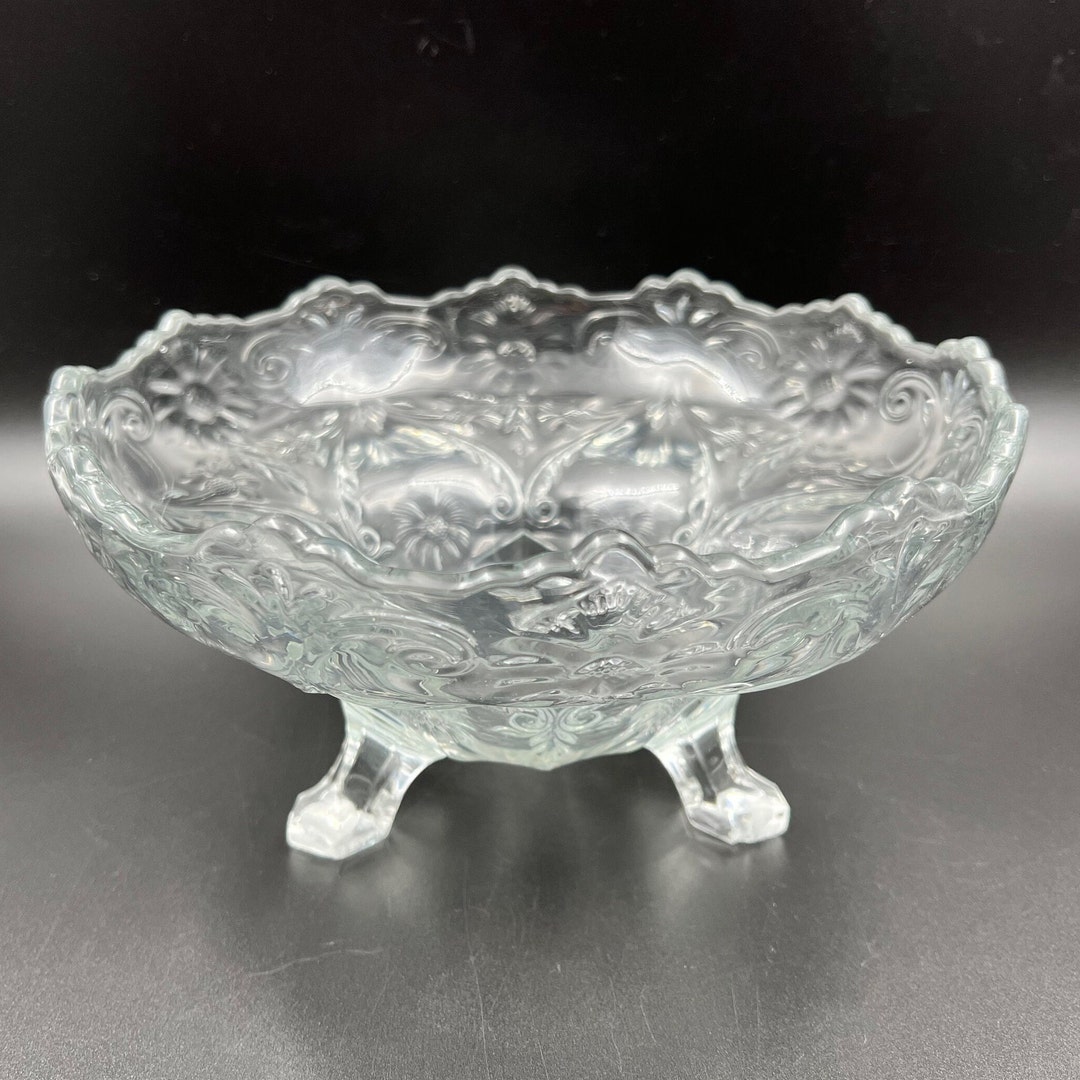 Rock Crystal 3 Footed Crystal Bowl by Mckee Glass, 1915-1944 - Etsy