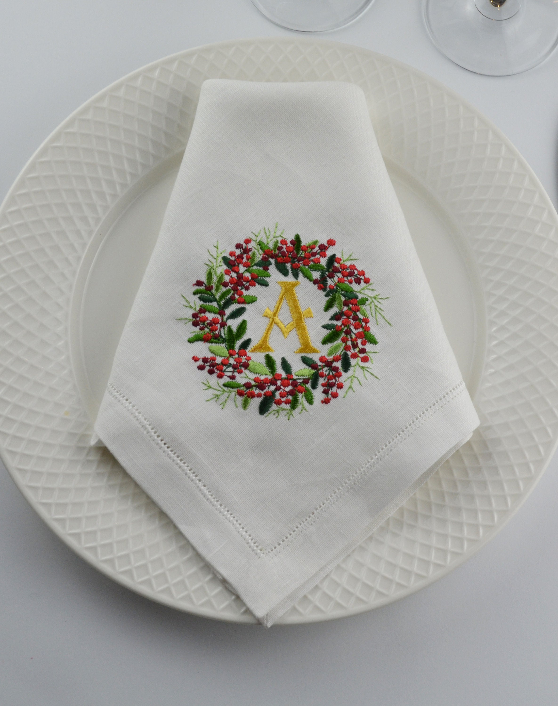 Monogram Christmas Napkin . Personalized Napkins . Christmas Napkins ...