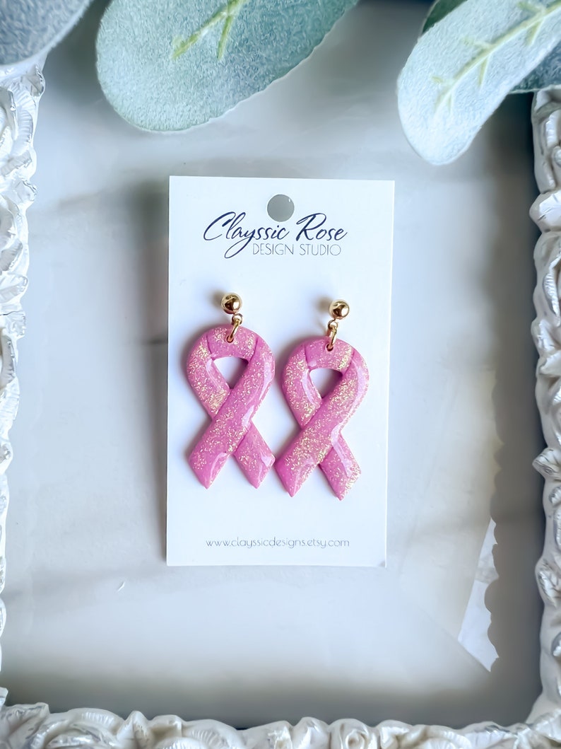 Pink Ribbons Polymer Clay Breast Cancer Awareness - Etsy
