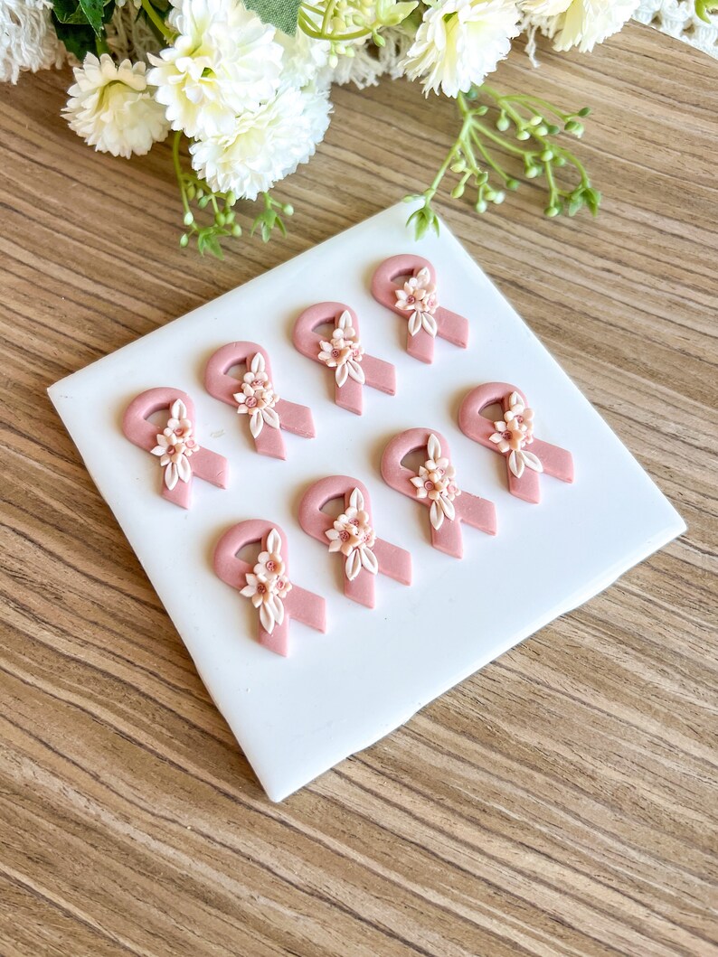 Pink Ribbons Polymer Clay, Breast Cancer Awareness, Hypoallergenic ...
