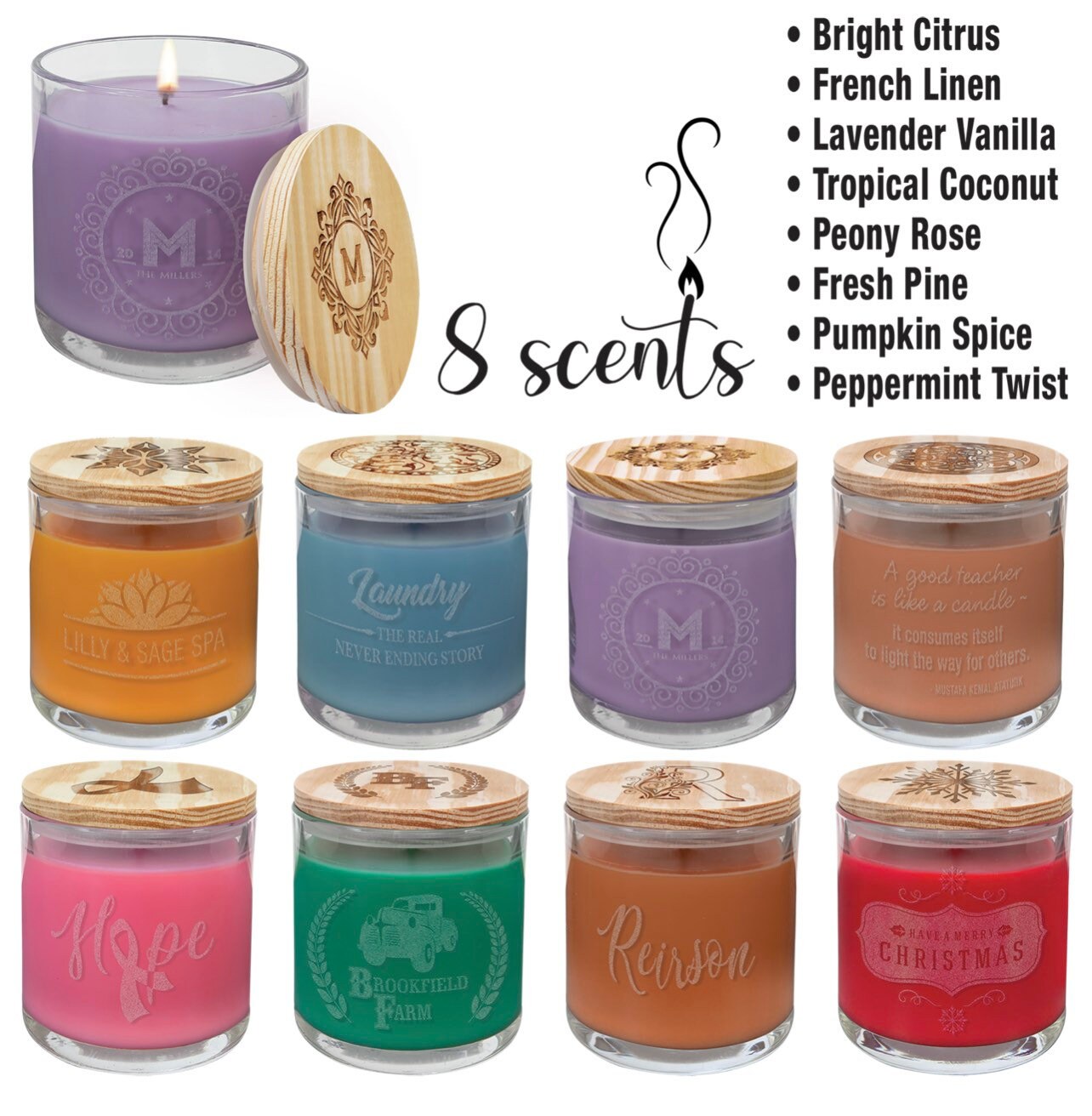 Laser Engraved Candles - Etsy