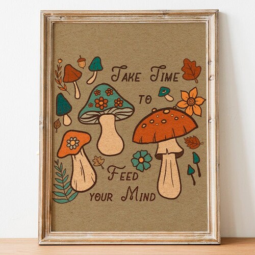 Mushroom Boho Print Boho Art Boho Decor Spiritual - Etsy