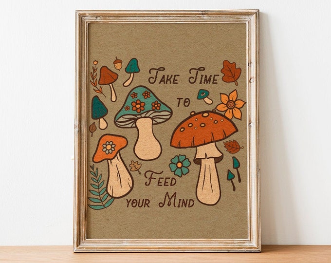 Mushroom Boho Print Boho Art Boho Decor Spiritual - Etsy