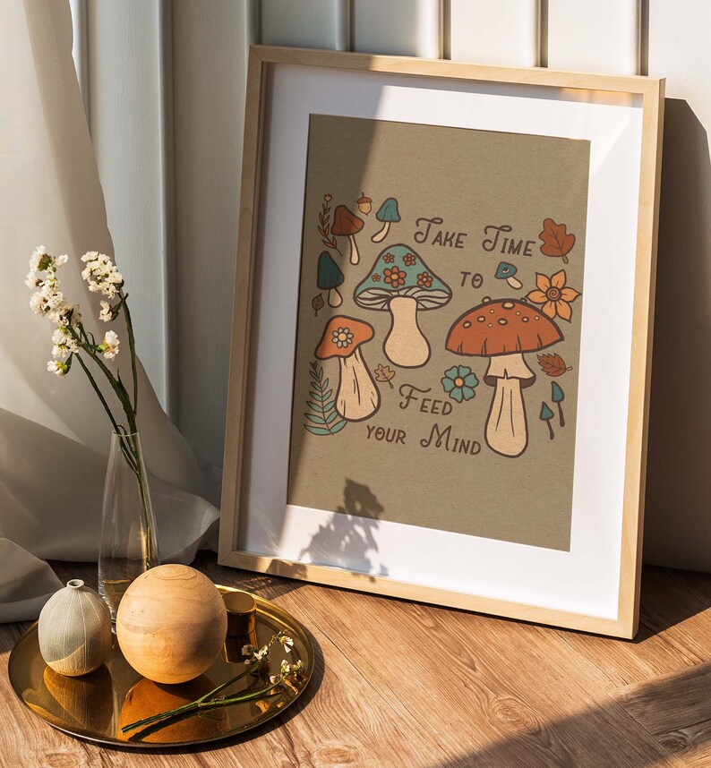 Mushroom Boho Print Boho Art Boho Decor Spiritual - Etsy Canada