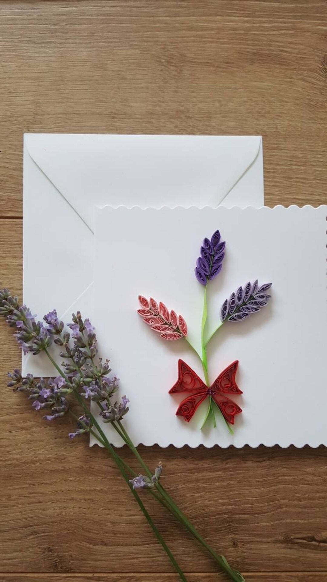 Colourful Lavender Quilled Card - Etsy UK